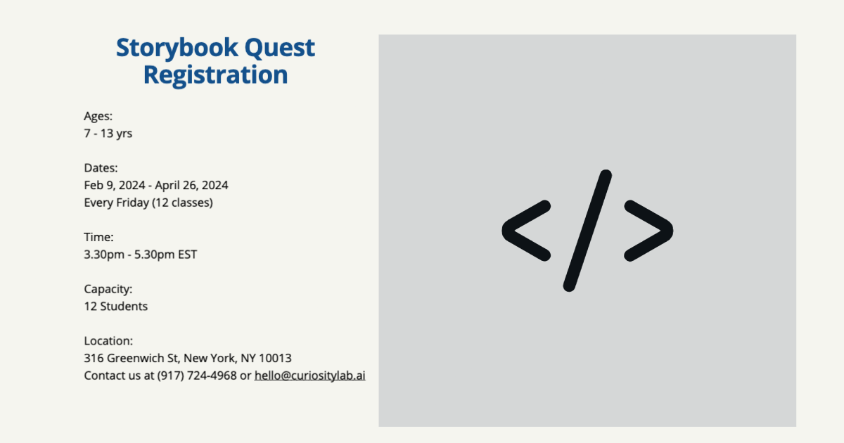 Storybook Quest Registration